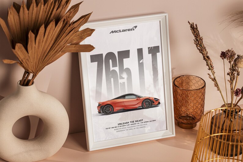Mclaren 765LT Poster Digital Download Supercar Art Print Hypercar Wall ...