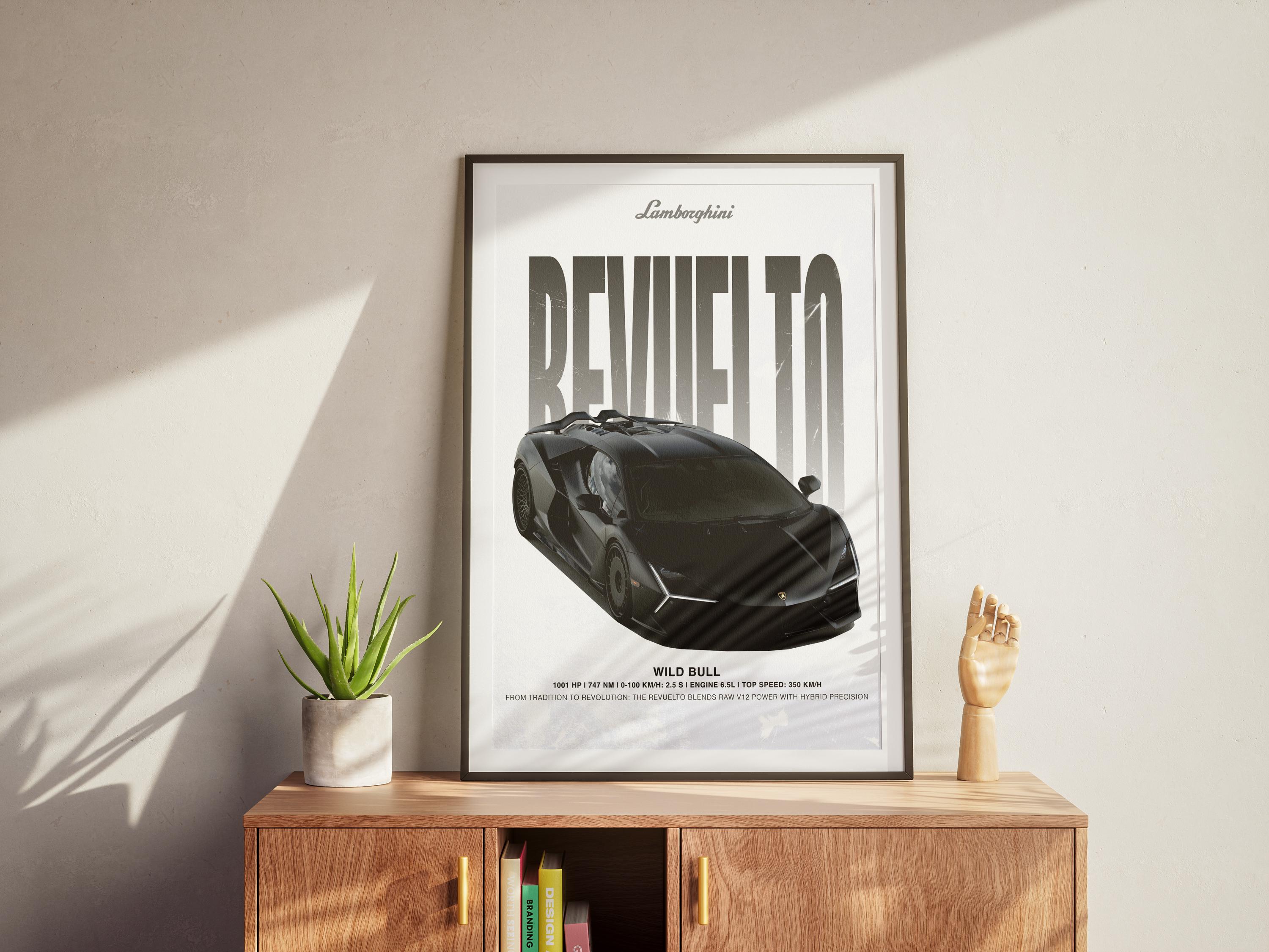 Lamborghini Revuelto Poster: Supercar Hybrid Art (A1, A2, A3, A4 ...