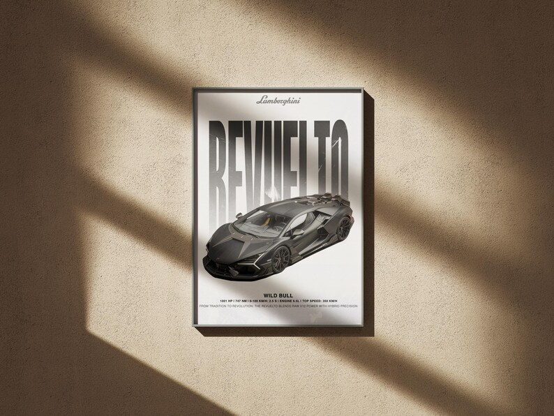 Lamborghini Revuelto Poster: Supercar Hybrid Art (A1 Size) (digital ...
