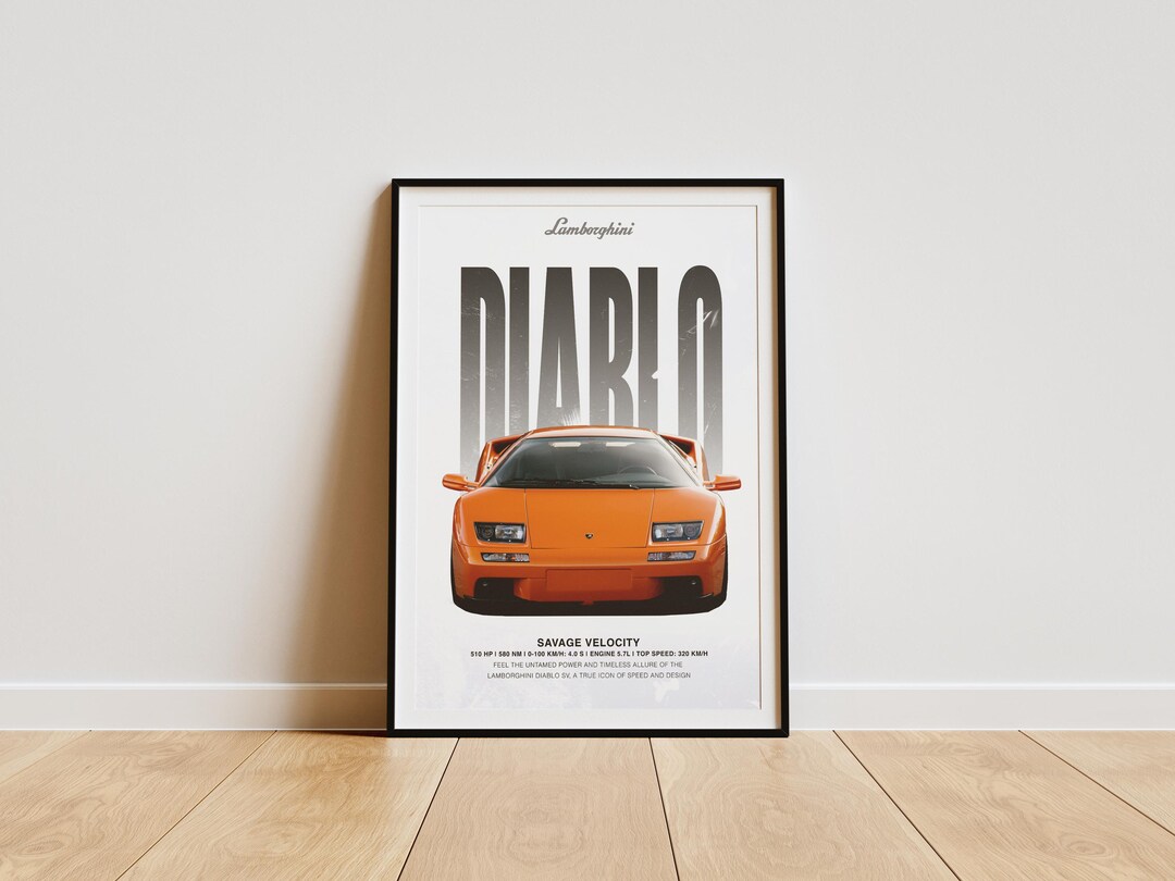 Lamborghini Diablo SV Poster: Supercar Wall Art (digital Download) - Etsy