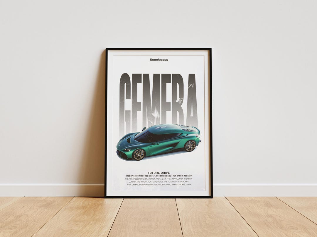 Koenigsegg Gemera Supercar Poster | Automotive Wall Art (digital ...