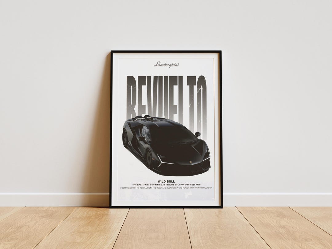 Lamborghini Revuelto Poster | Supercar Wall Art | Luxury Car Print ...