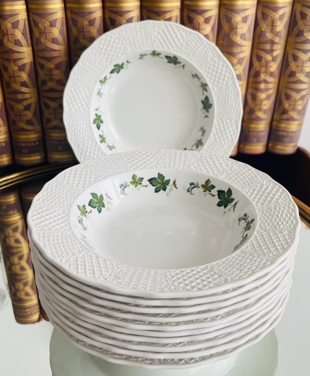 7 Dinner Plates and 7 Soup Plates by SIMPSONS potters Ltd England. - Etsy