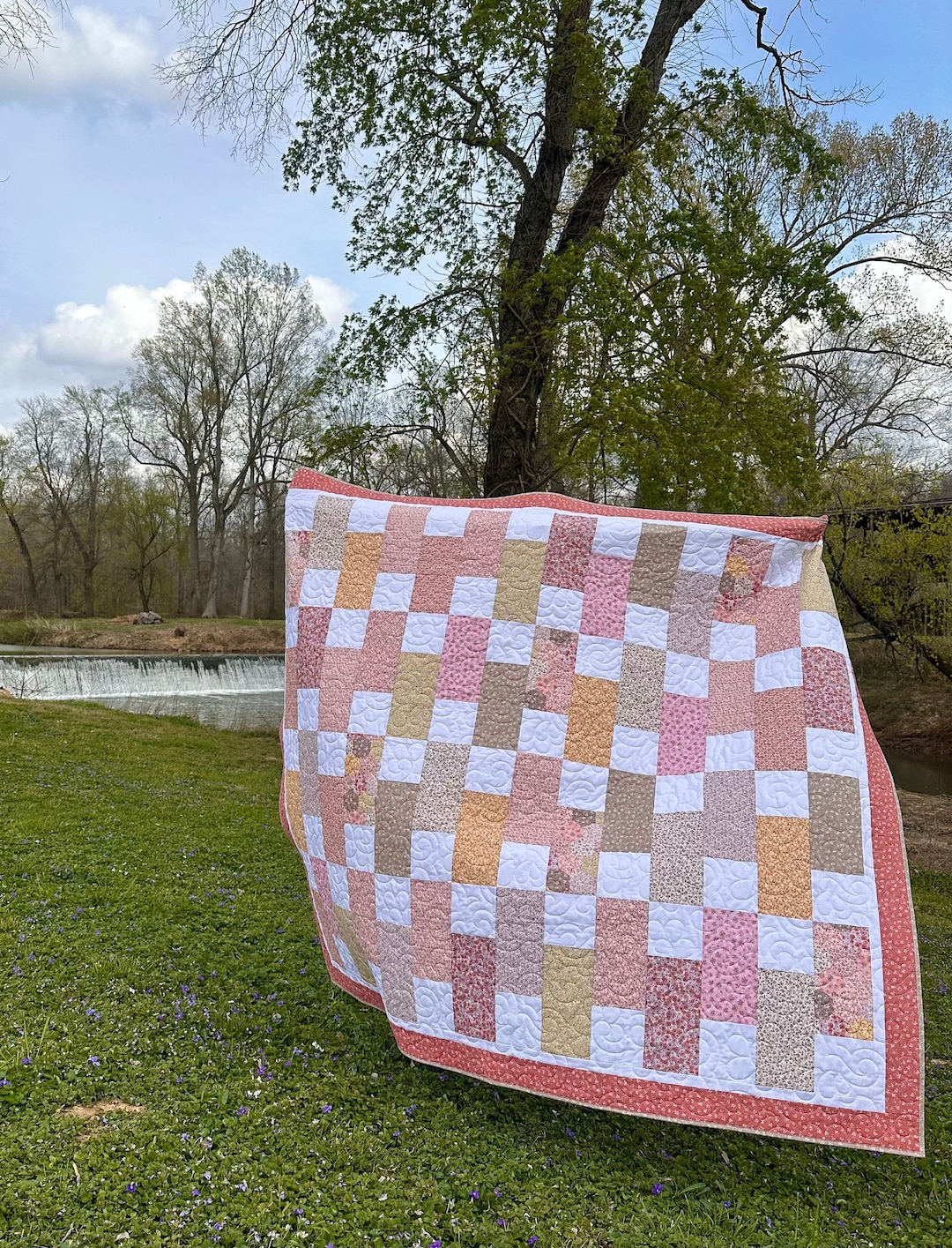 Ready-to-sew Quilt Kit, Grandma’s Memories Fabric. Brick Quilt Pattern ...