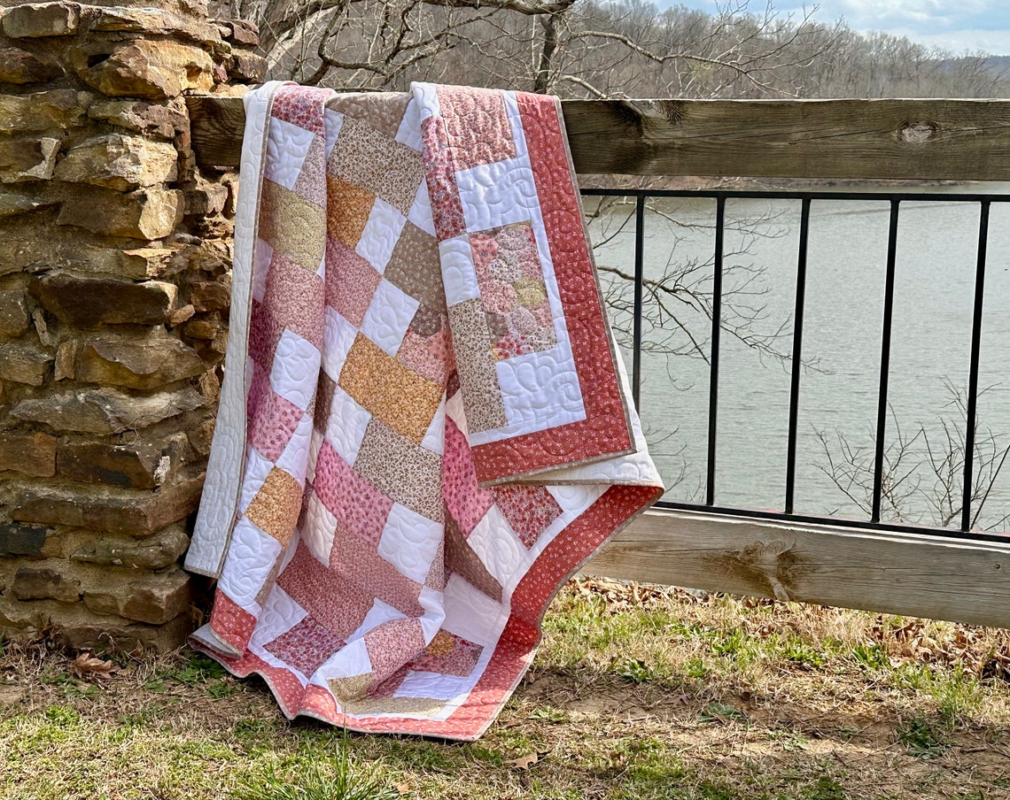 Ready-to-sew Quilt Kit, Grandmas Memories Fabric. Brick Quilt Pattern ...