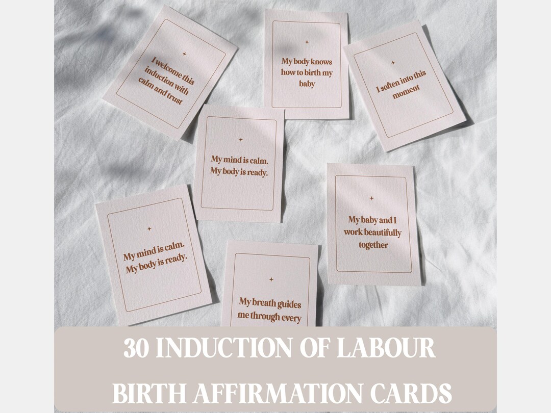 30 Induction of Labor Affirmation Cards - Printable Positive Pregnancy ...
