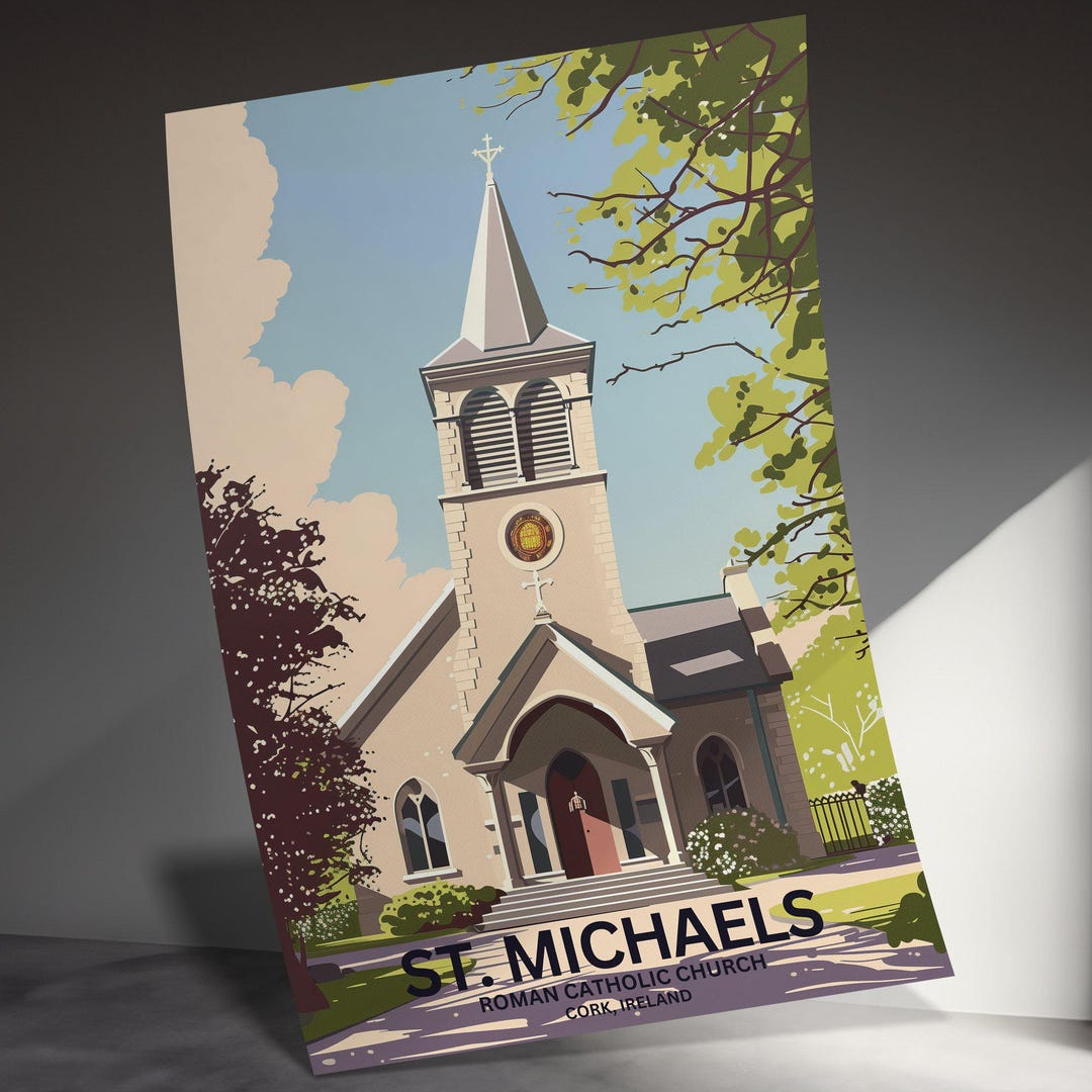 St. Michaels Roman Catholic Church Poster Print, Vintage Church Art ...