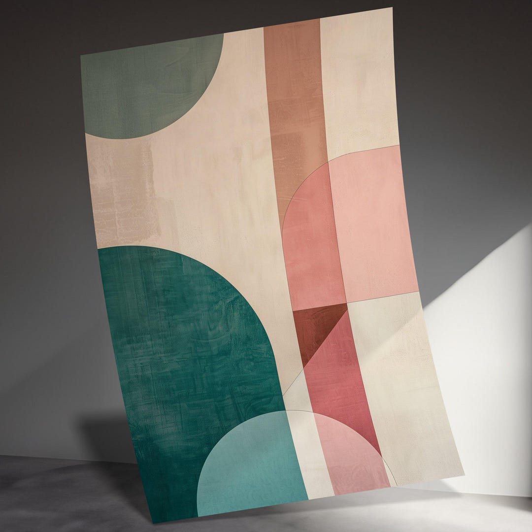 Abstract Geometric Shapes Poster, Modern Minimalist Wall Art, Colorful ...