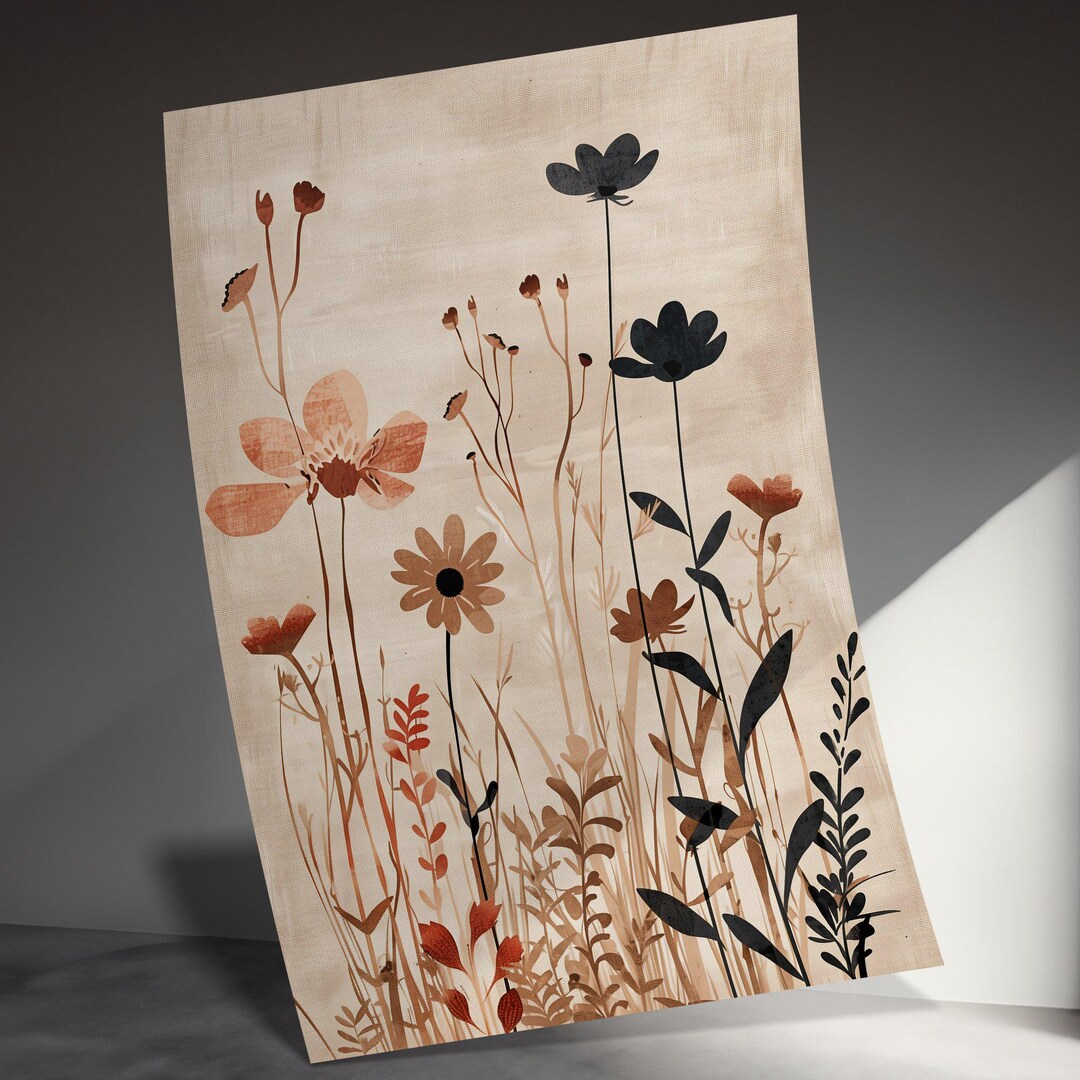 Botanical Art Print, Wildflower Poster, Floral Wall Decor, Rustic ...