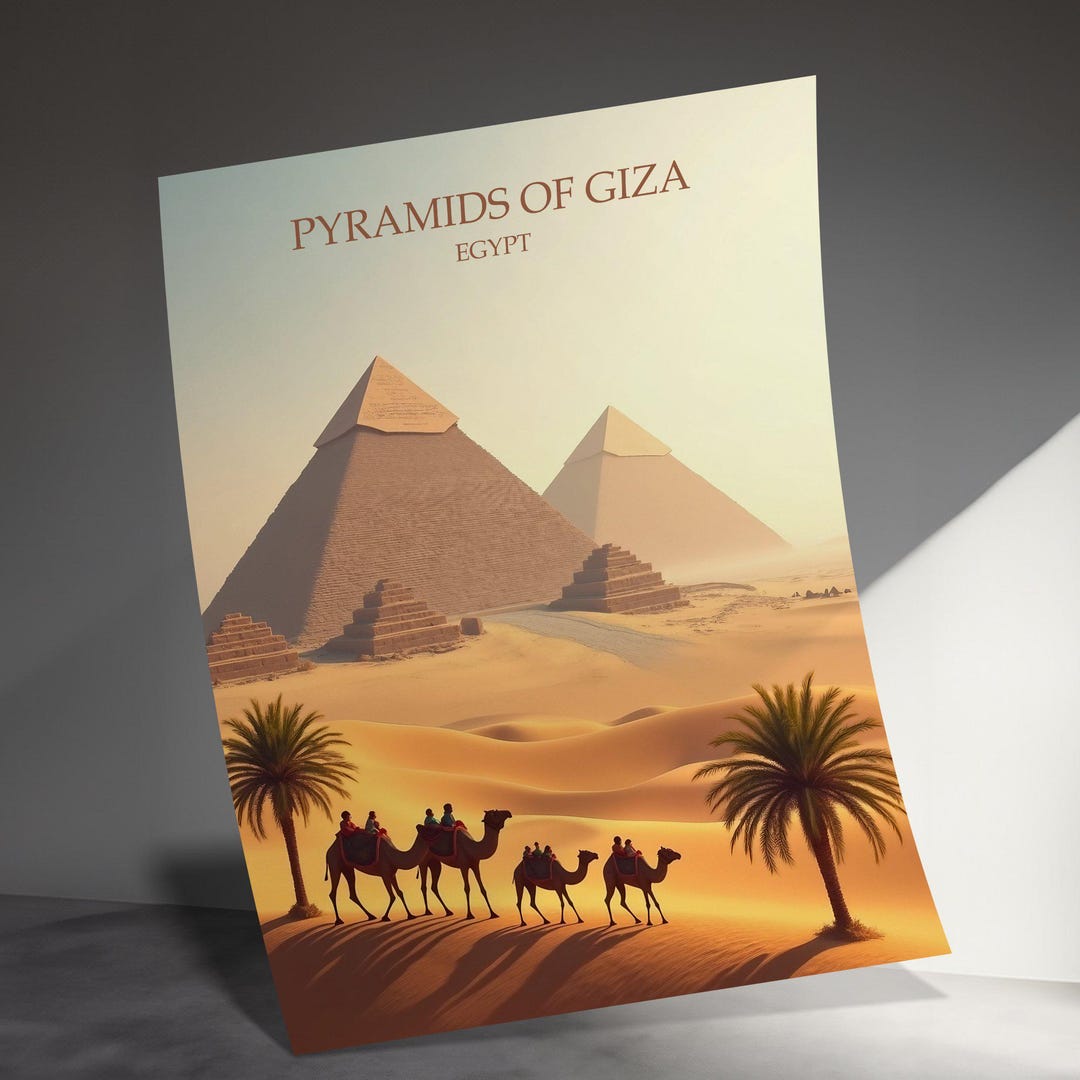 Pyramids of Giza Egypt Digital Print, High Resolution Egyptian Pyramid ...