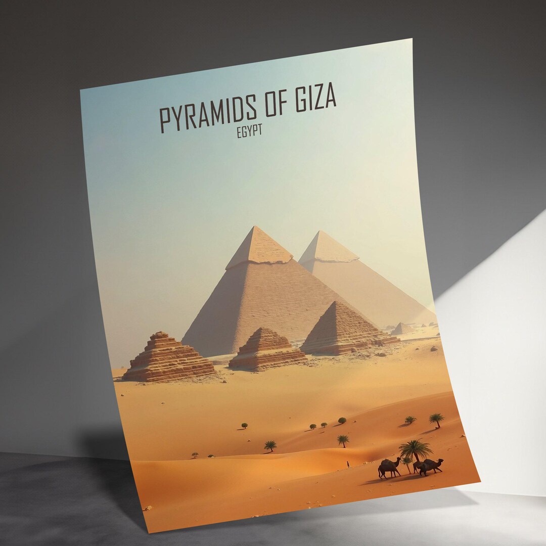 Pyramids of Giza Poster Digital Download Wall Art Egypt Travel Print ...