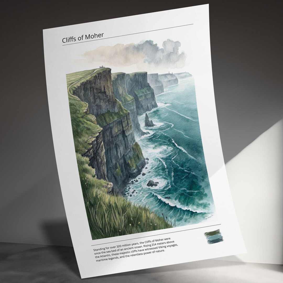 Cliffs of Moher Poster, Irish Landmarks Wall Art, High Quality Print ...