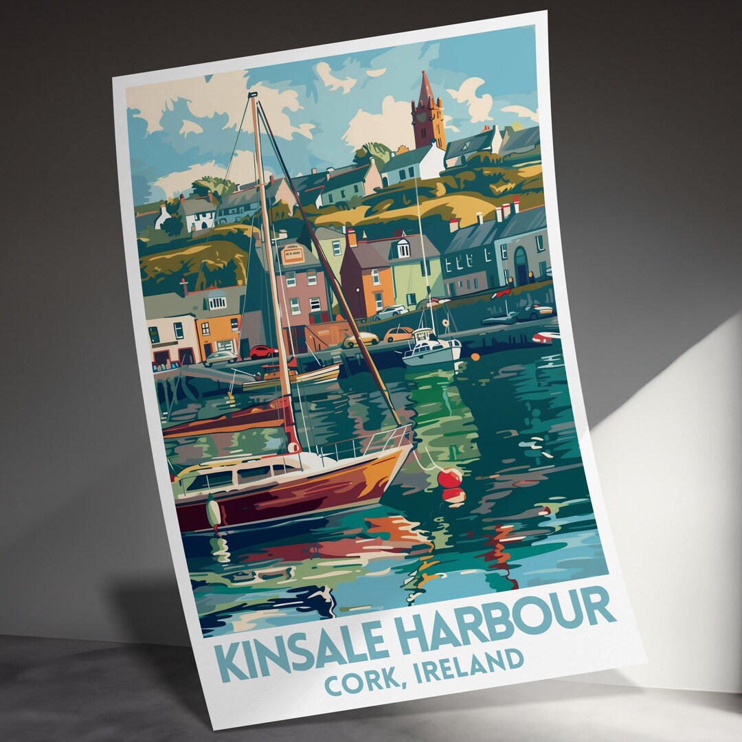 Kinsale Harbour Poster, Ireland Art Print, Coastal Wall Decor, Nautical ...