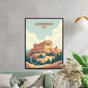Vintage Acropolis Greece Art Print, Digital Download, Landscape ...
