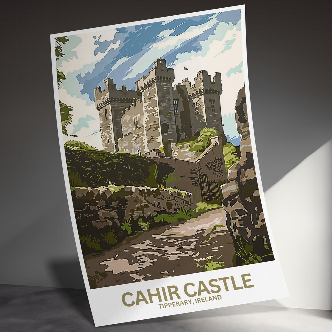 Cahir Castle Wall Art Print, Digital Download, Ireland Travel Poster ...