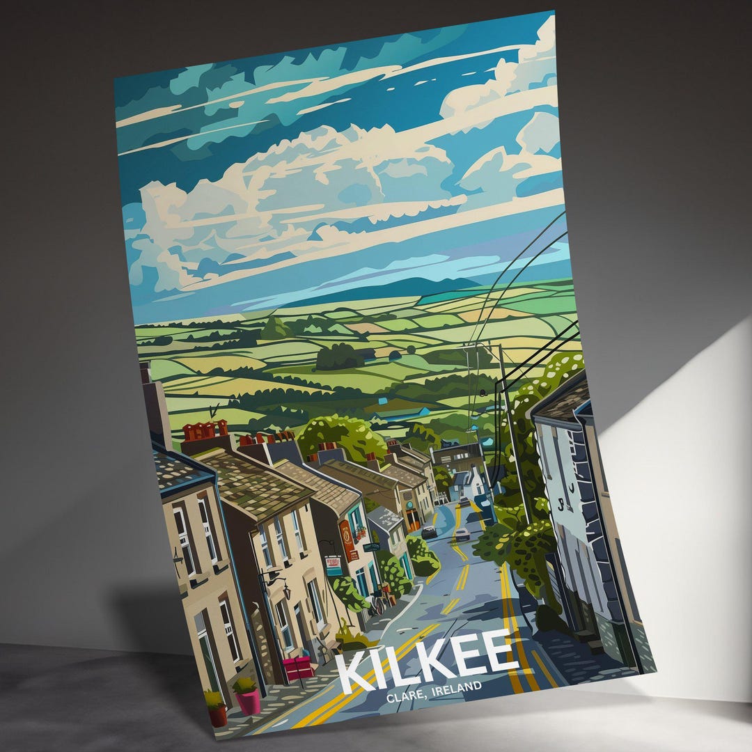 Kilkee Ireland Digital Wall Art Print, Scenic Landscape Artwork, County ...
