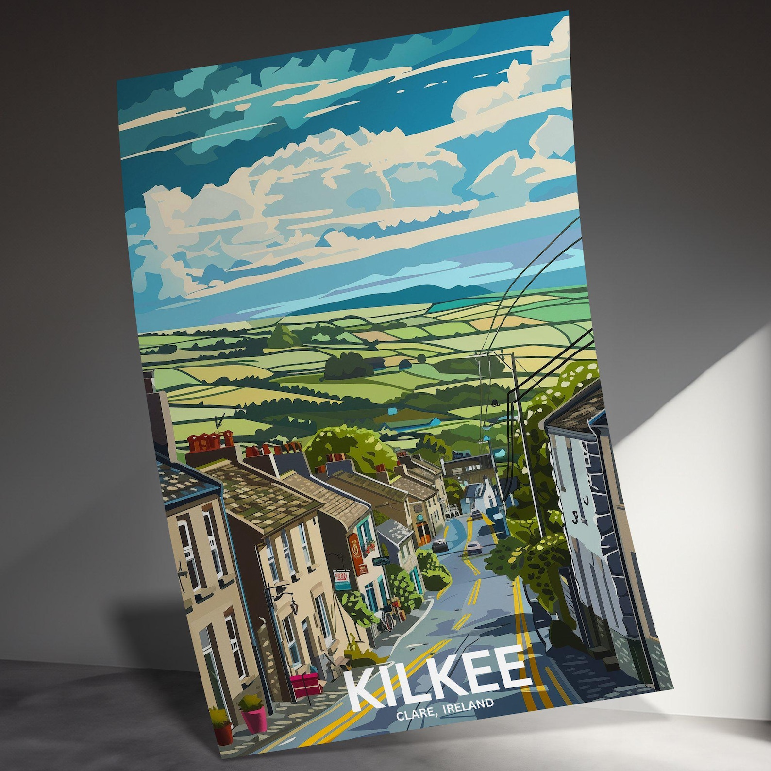 Kilkee Ireland Digital Wall Art Print, Scenic Landscape Artwork, County ...