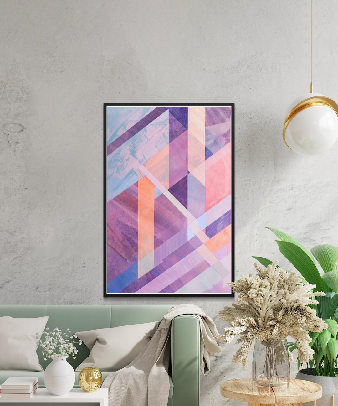 Abstract Geometric Art Print, Geometric Pattern Wall Art, Modern ...