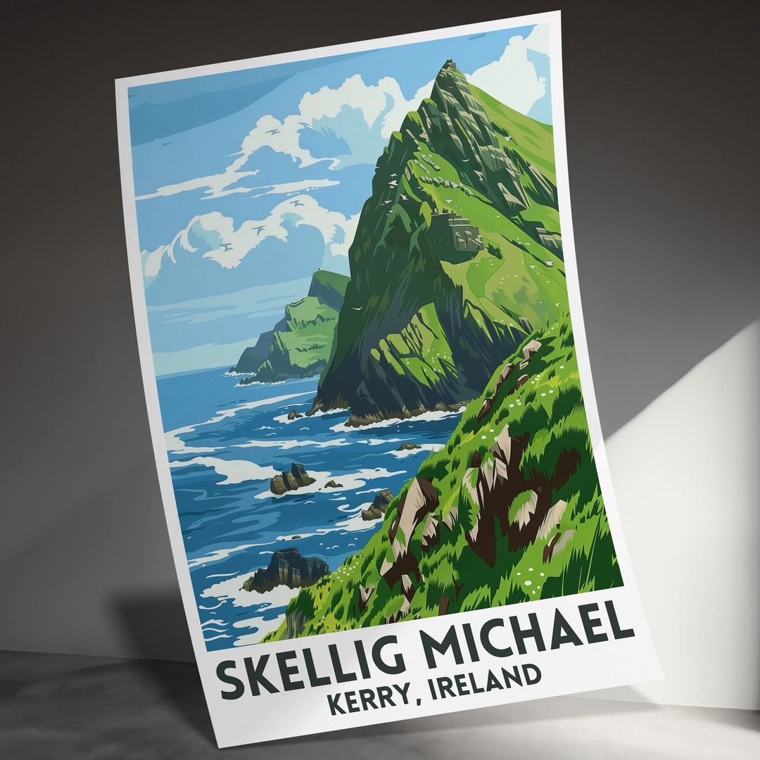 Skellig Michael Kerry Ireland Digital Wall Art, Scenic Coastal ...