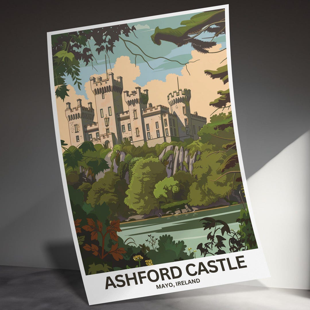 Ashford Castle Art Print, Ireland Printable Wall Art, Digital Download ...
