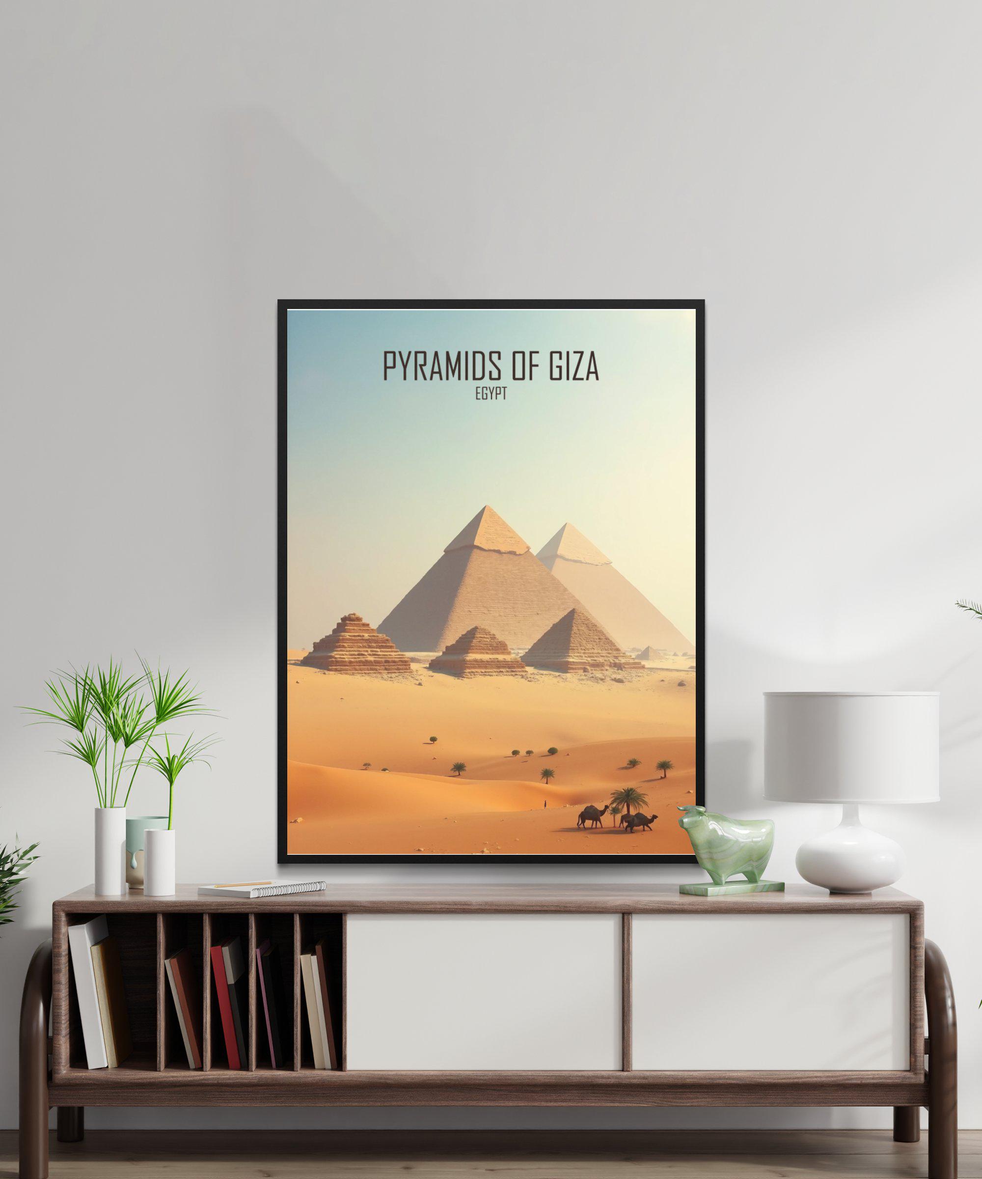 Pyramids of Giza Poster Digital Download Wall Art Egypt Travel Print ...