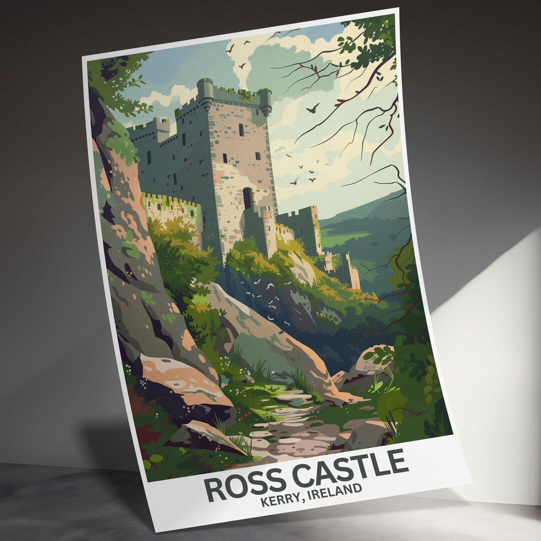 Ross Castle Poster, Digital Art Print, Castle Wall Art, Ireland Travel ...
