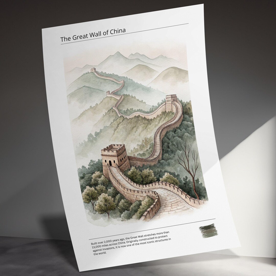 The Great Wall of China Poster Print, Historical Landmark Wall Art ...