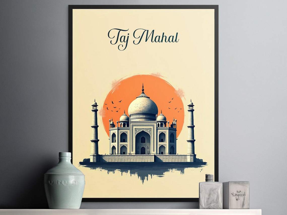 Taj Mahal Printable Wall Art, Indian Architecture Digital Download ...