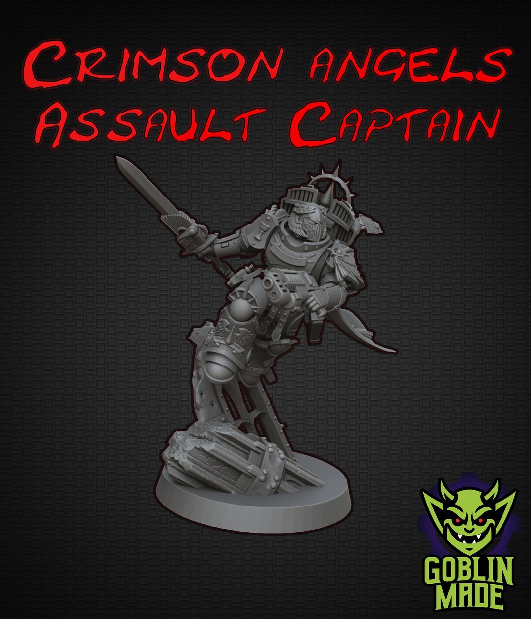 Assault Captain Crimson Angels Cyberbrush 3D Pulses 32mm Sci-fi ...