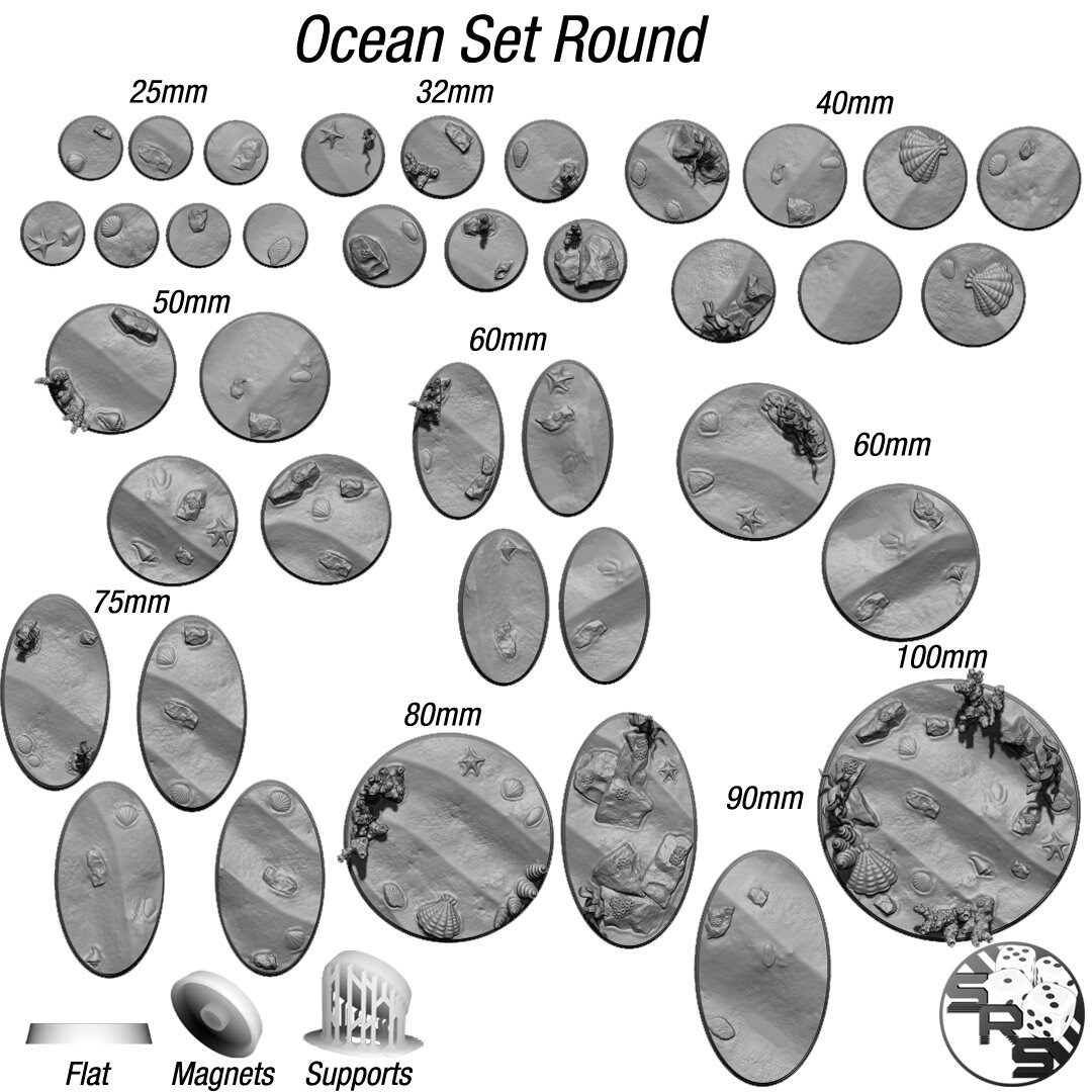 Ocean Bases SRS Studios Various Sizes Warhammer Fantasy 25mm 28mm 30mm 40mm Sync Ratio - Etsy