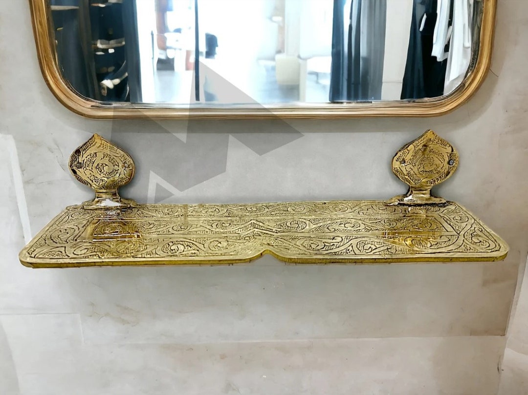 Brass Shelving Brass Shelf Decor Bathroom Shelves brass Shelves Brass ...