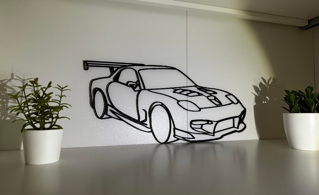 Mazda RX-7 3D Print Wall Art Modern Wall Decoration and Gift Idea for ...