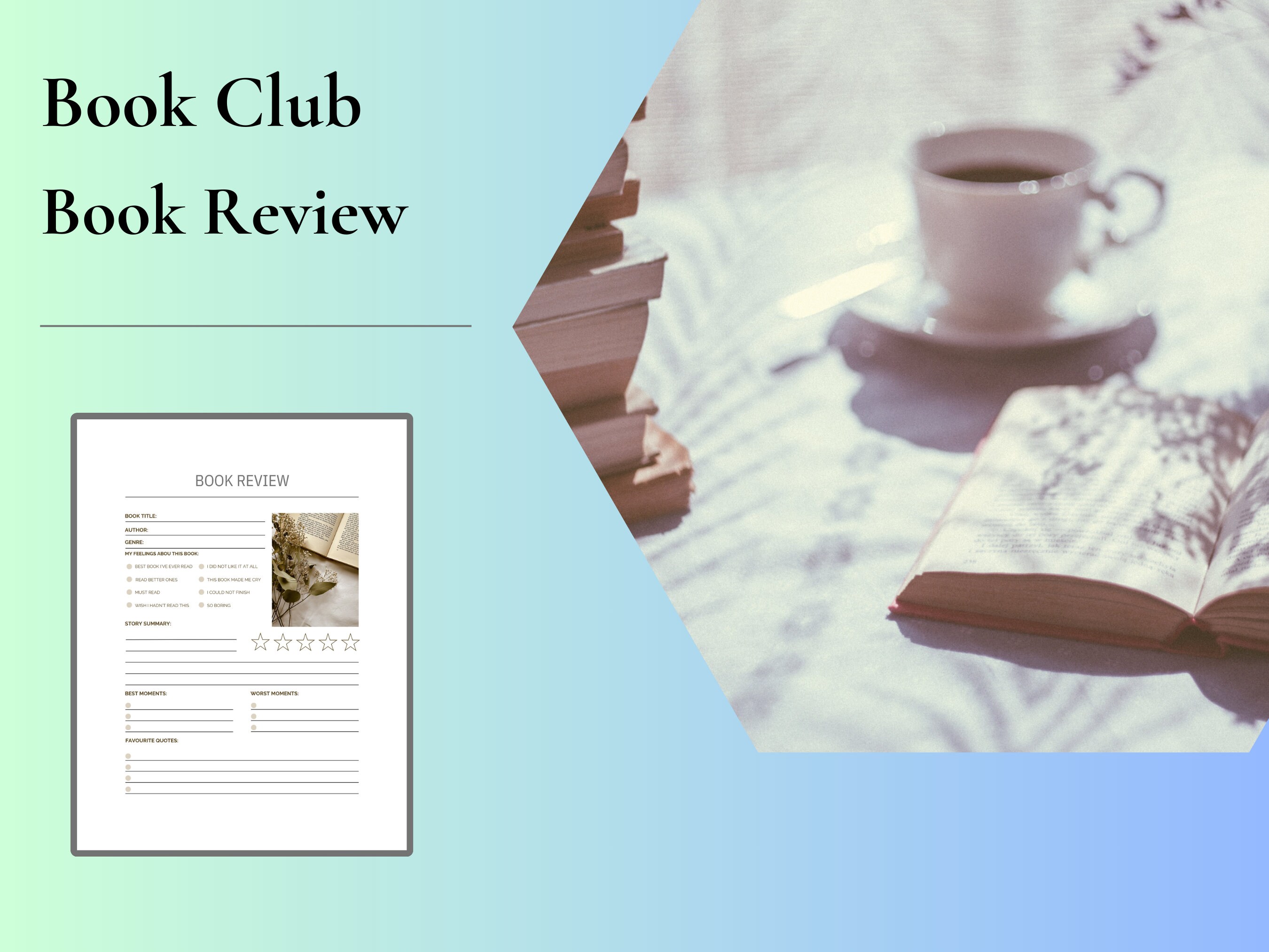 Ultimate Book Club Planner, Printable Reads Tracker, Reading Group ...