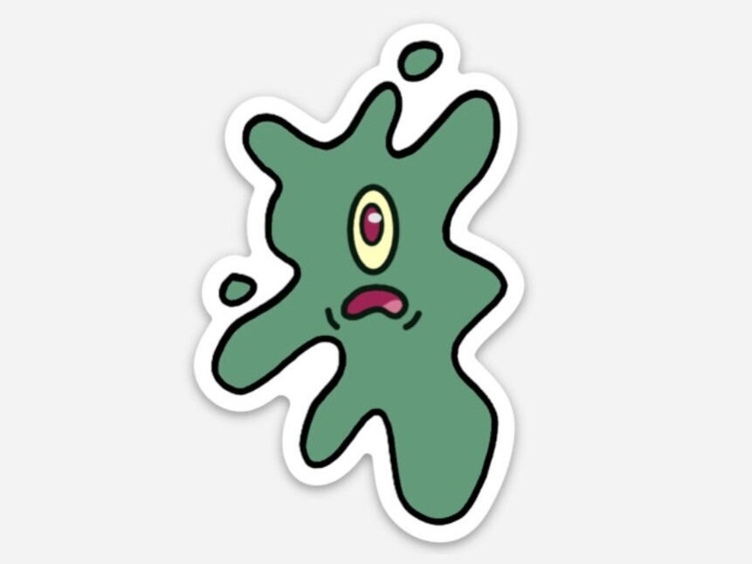 Squished Plankton Vinyl Sticker, Spongebob Fan Art - Etsy
