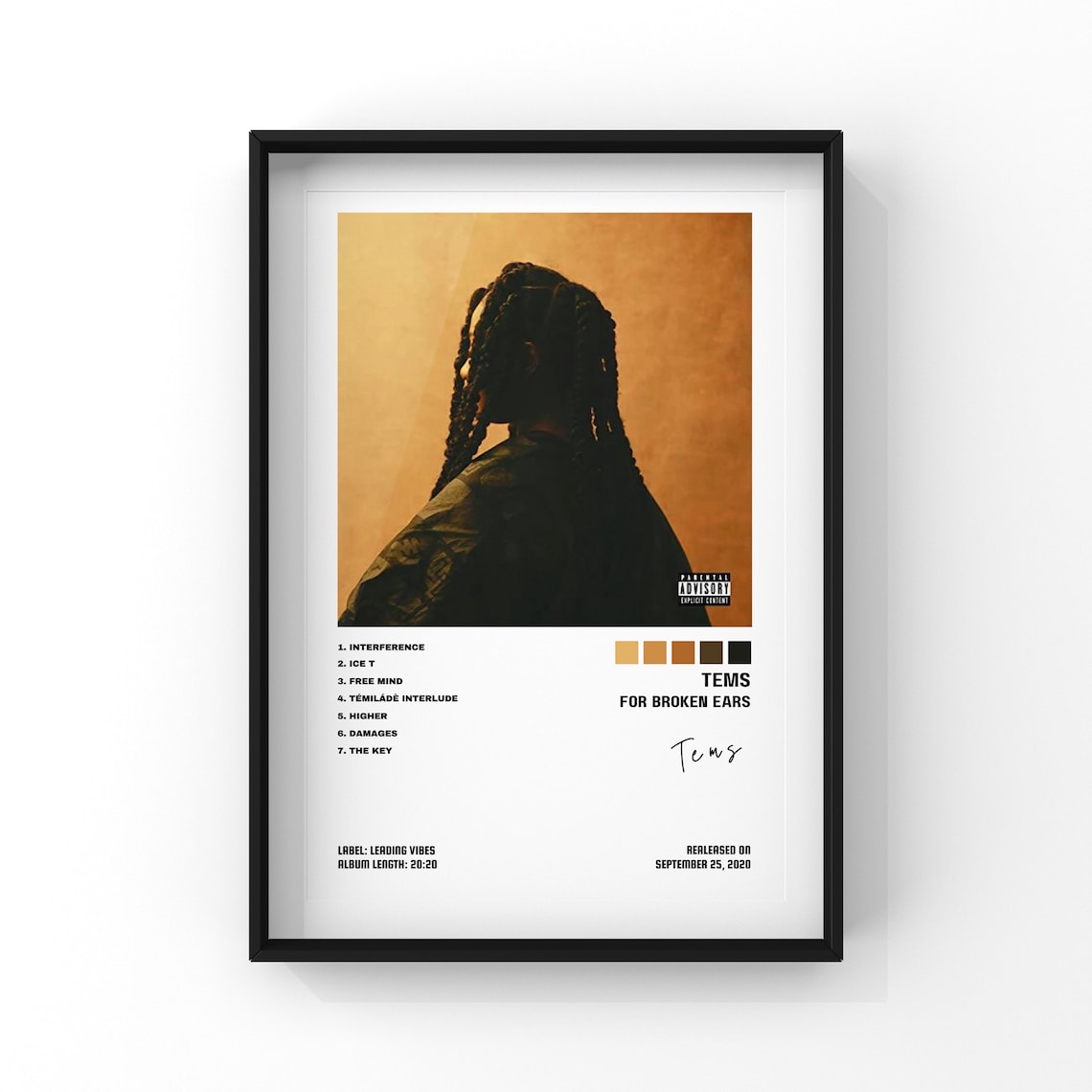 Tems - for Broken Ears Album Poster | Album Cover Poster | Music Gift ...