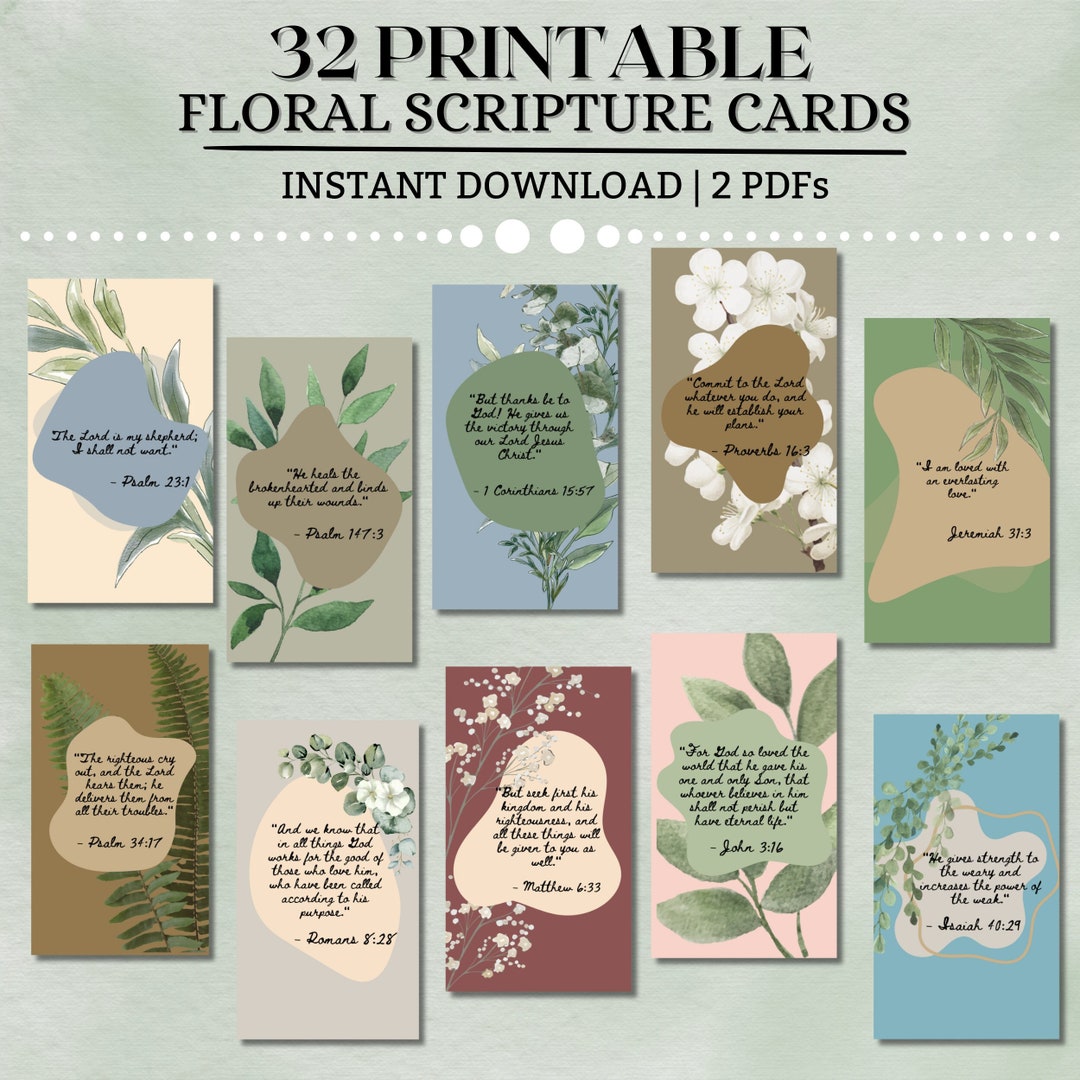 Scripture Cards for Mom, Floral Scripture Cards, Bible Verse Cards ...