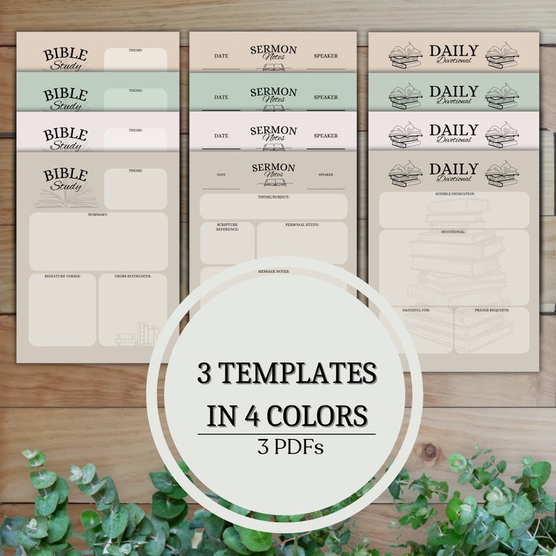 Bible Study Bundle, Digital Bible Study Guide, Printable Bible Notes ...