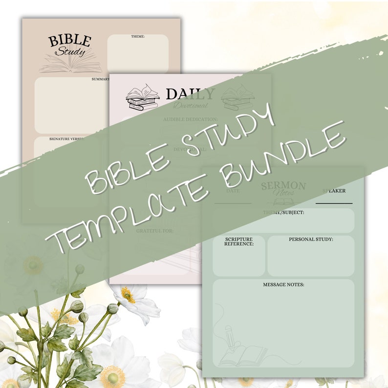 Bible Study Bundle, Digital Bible Study Guide, Printable Bible Notes ...