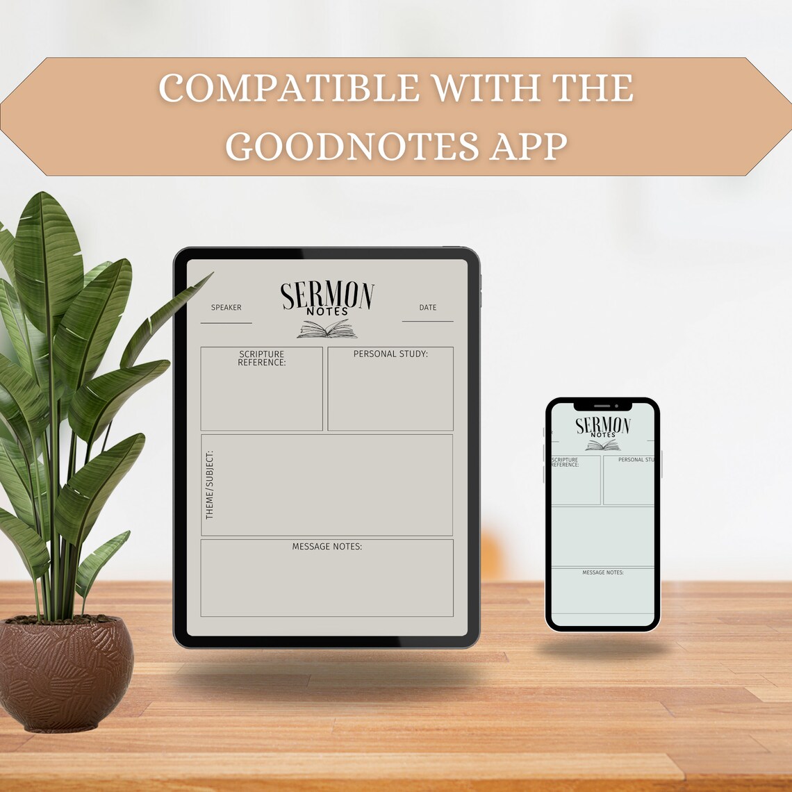 Digital Sermon Note Template/minimalist Sermon Note Journal/ Sermon ...