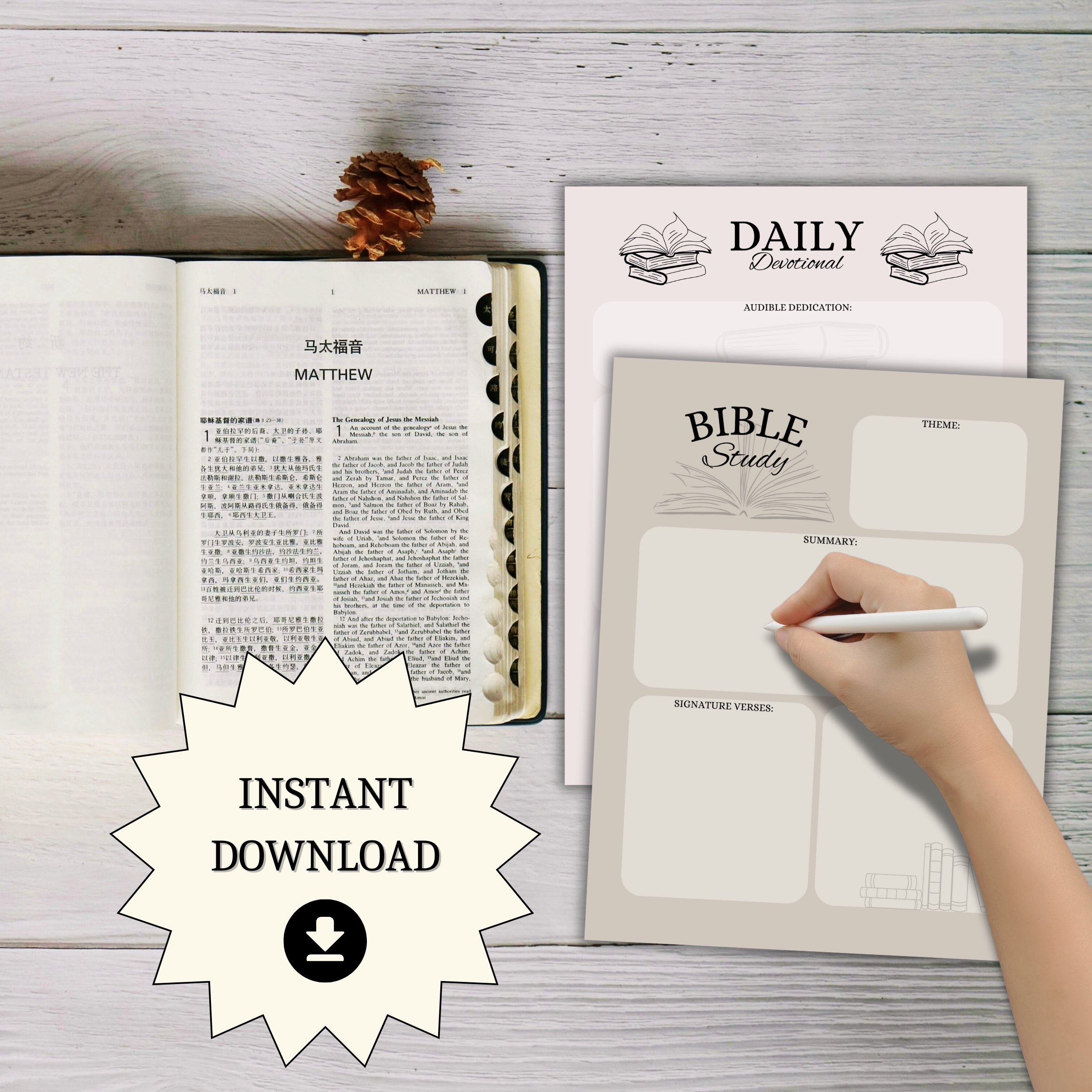 Bible Study Bundle, Digital Bible Study Guide, Printable Bible Notes ...