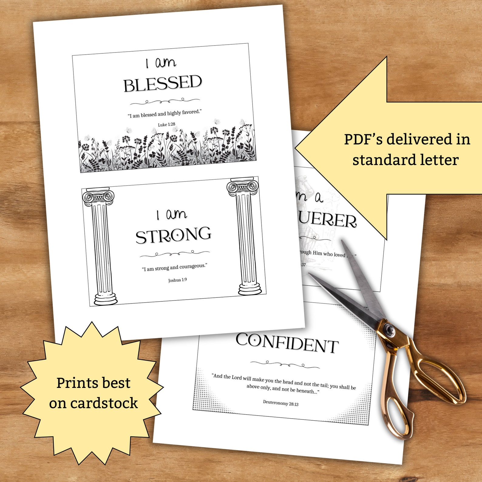 4x6 Printable Bible Scripture Cards, 15 Bible Verse Cards, Scripture ...