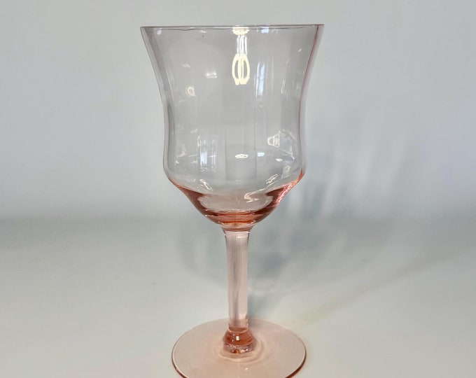 Vintage Pink Depression Glass Paneled Optic Wine Glass- Replacement ...
