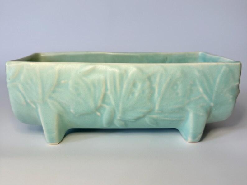 Vintage 1940s Mccoy "butterfly Line" Aqua Fernery Planter - Turquoise ...