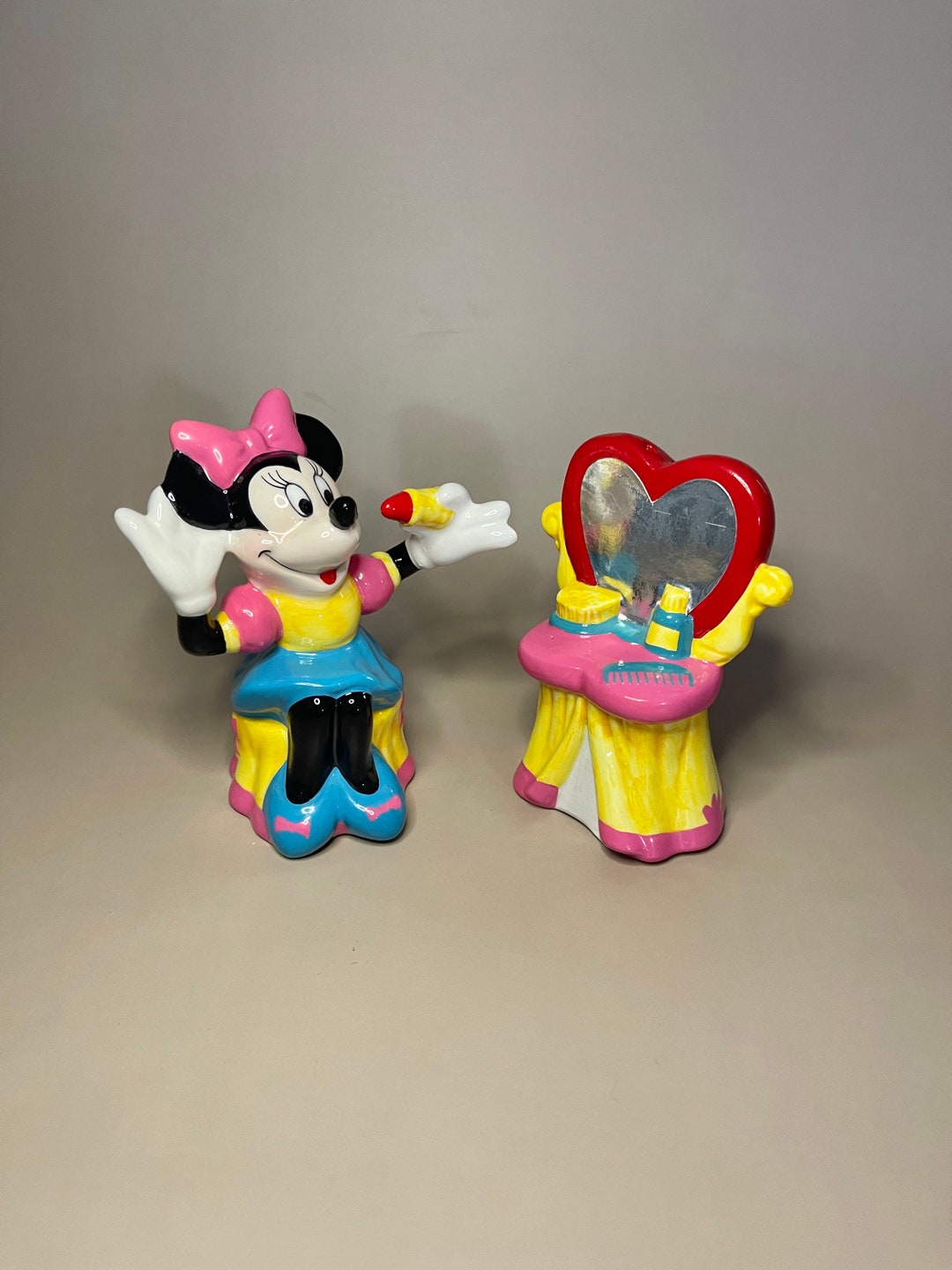 Vintage Minnie Mouse With Vanity Salt & Pepper Shakers- NEW in Box ...
