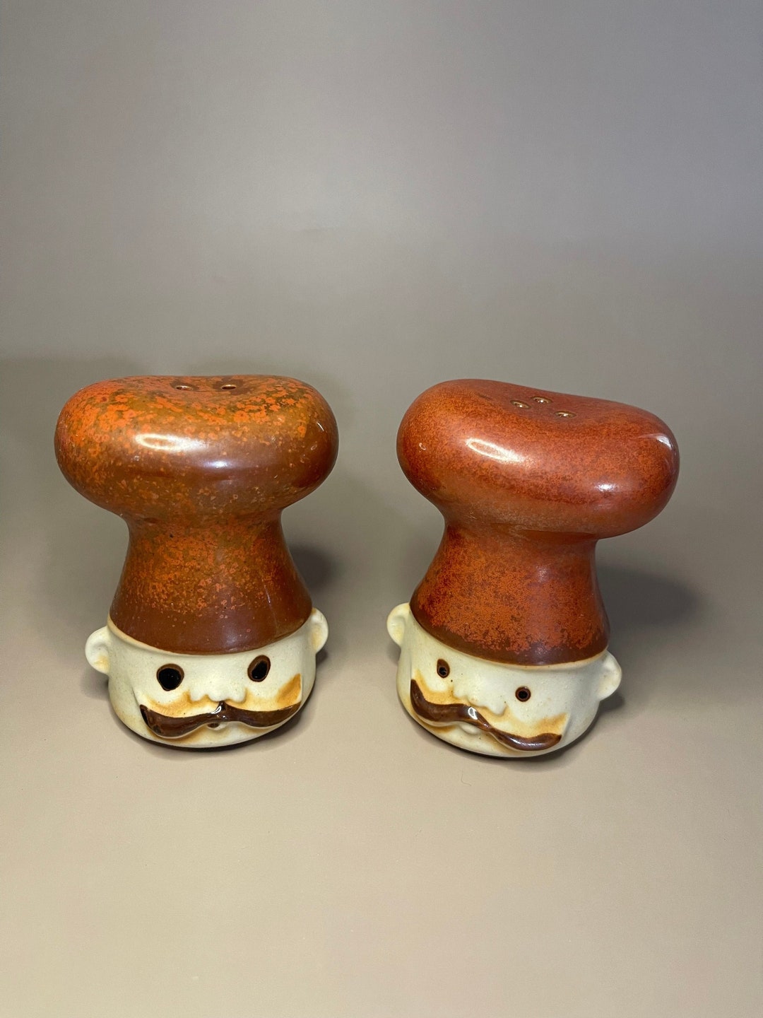 Vintage Chef’s Head Ceramic Salt & Pepper Shakers- MINT Condition ...