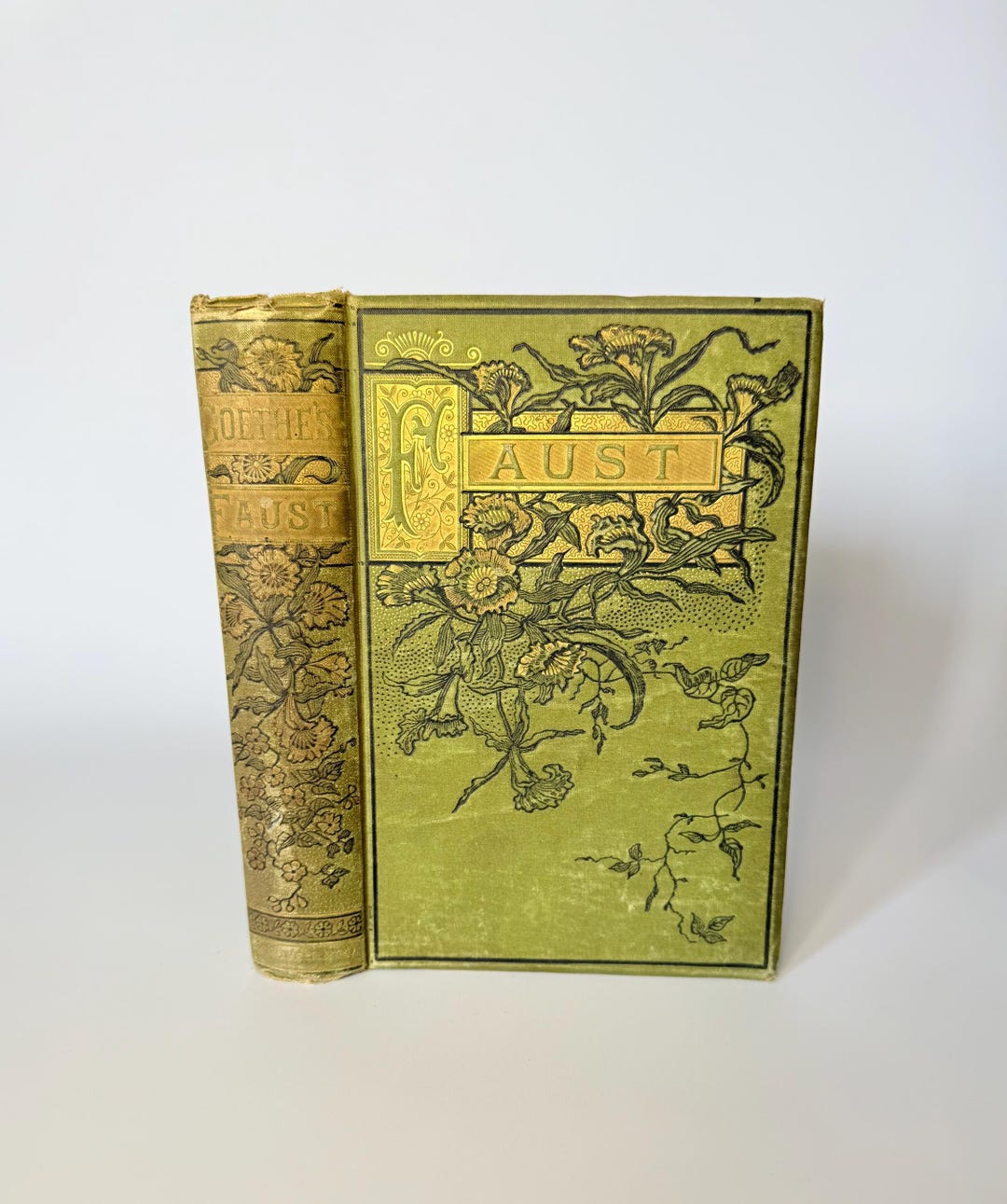 Antique 1880s Edition of Faust: A Tragedy by Goethe- Gilted Decorative ...