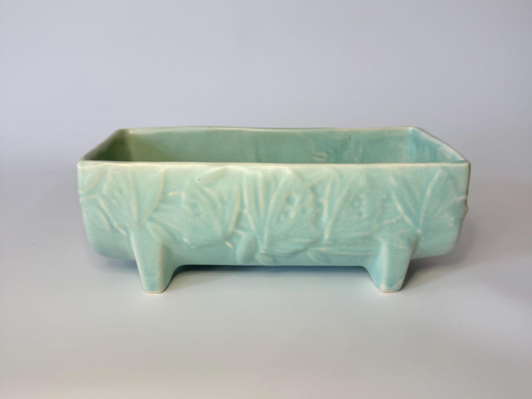Vintage 1940s Mccoy "butterfly Line" Aqua Fernery Planter - Turquoise ...