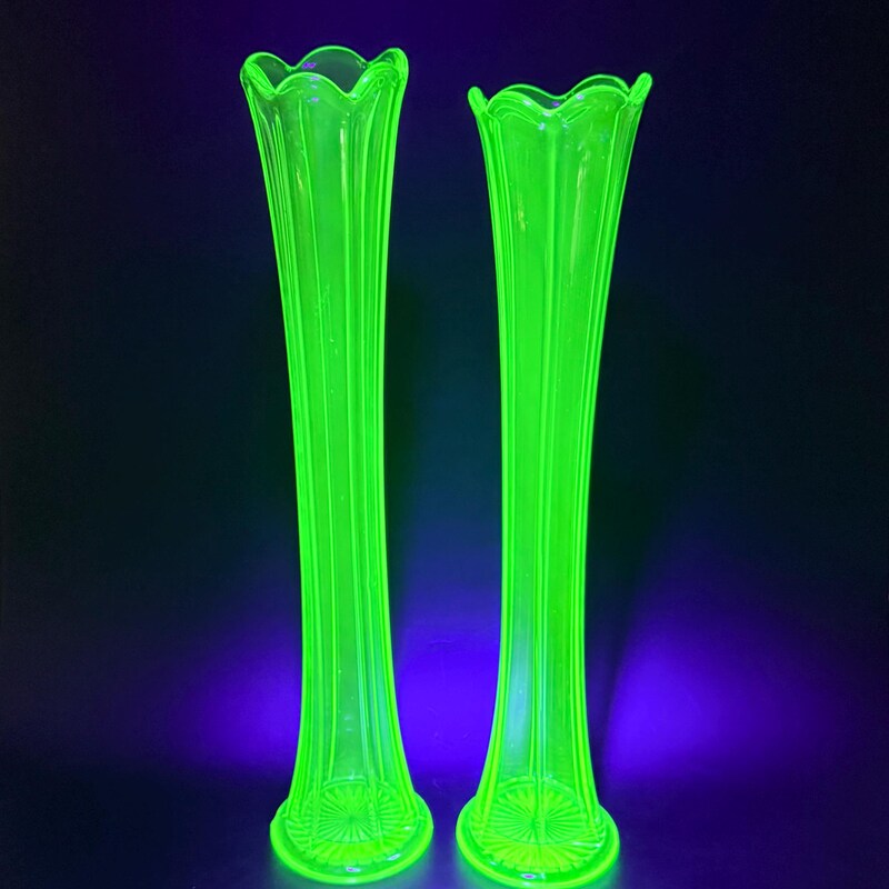 Green Glass Vase Decor - Etsy