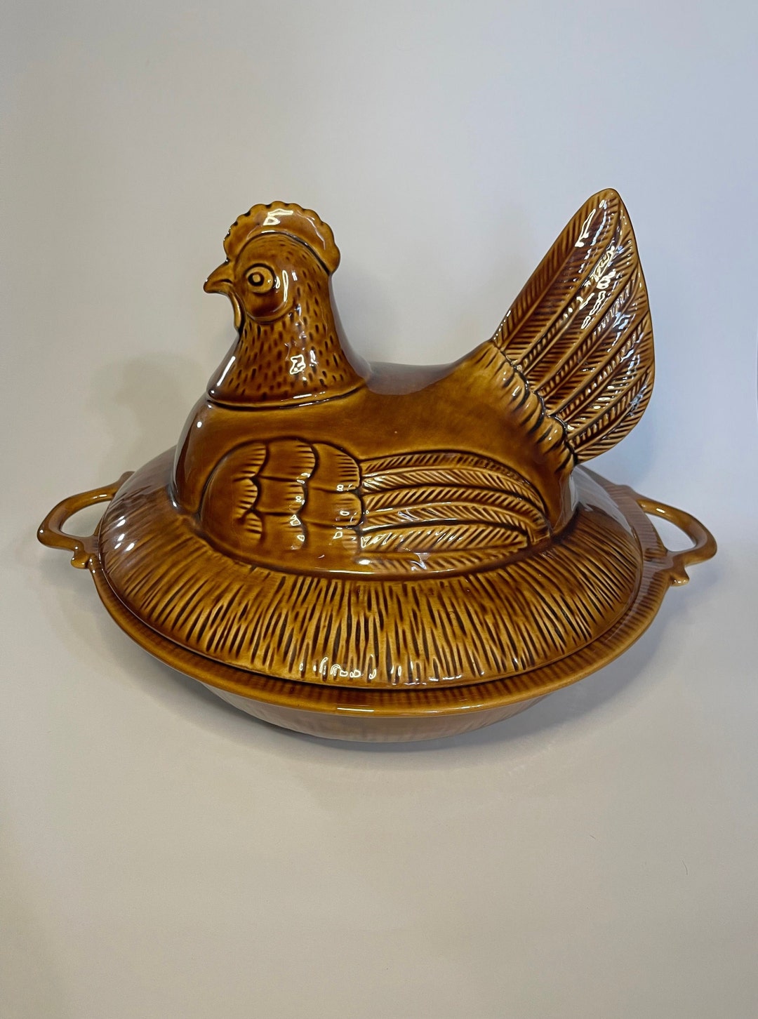 Vintage Hen on Nest Casserole Dish With Handles- by California Pottery ...