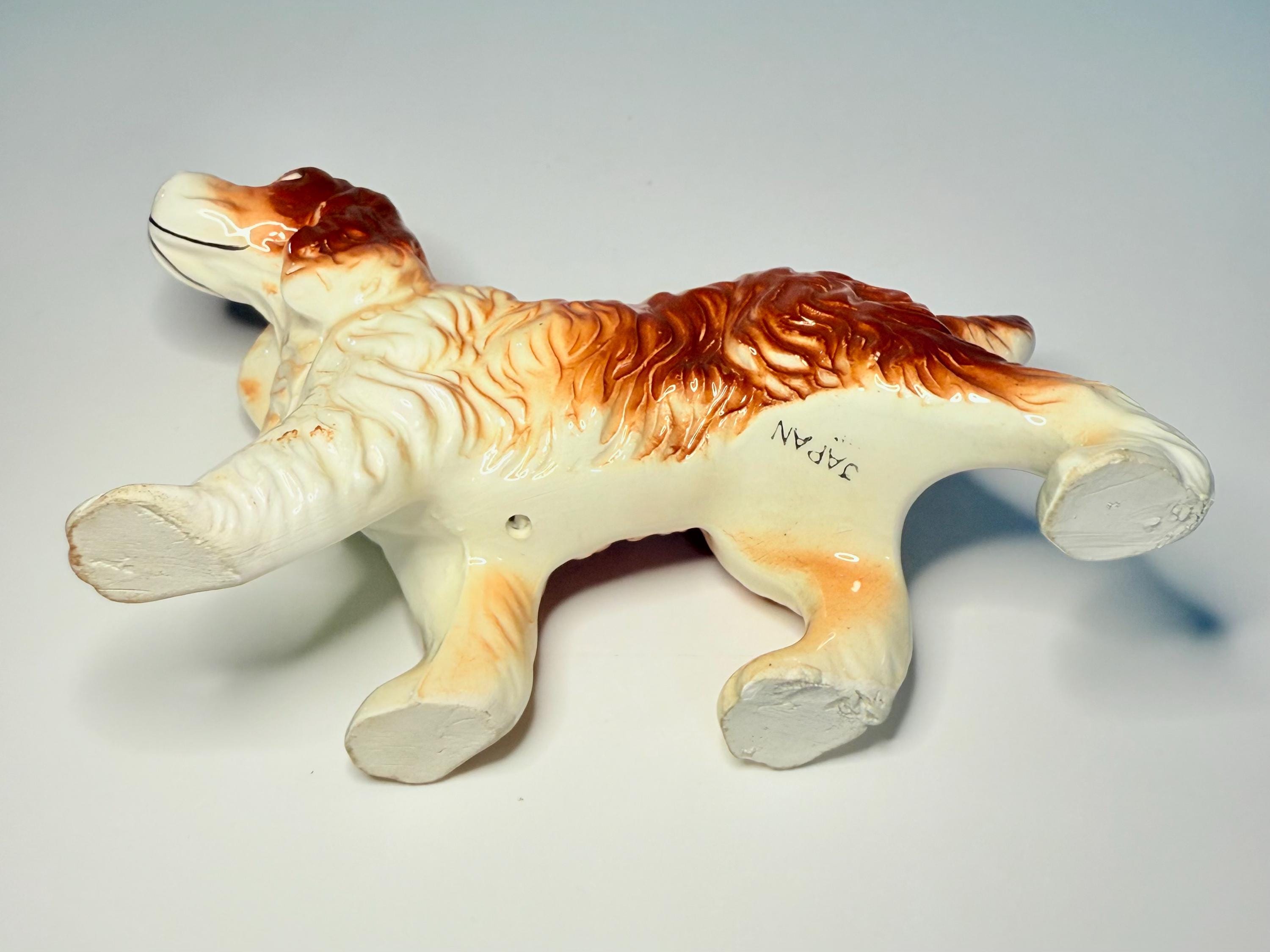 Vintage 1950s Springer Spaniel Porcelain Dog Figurine- Liver & White ...